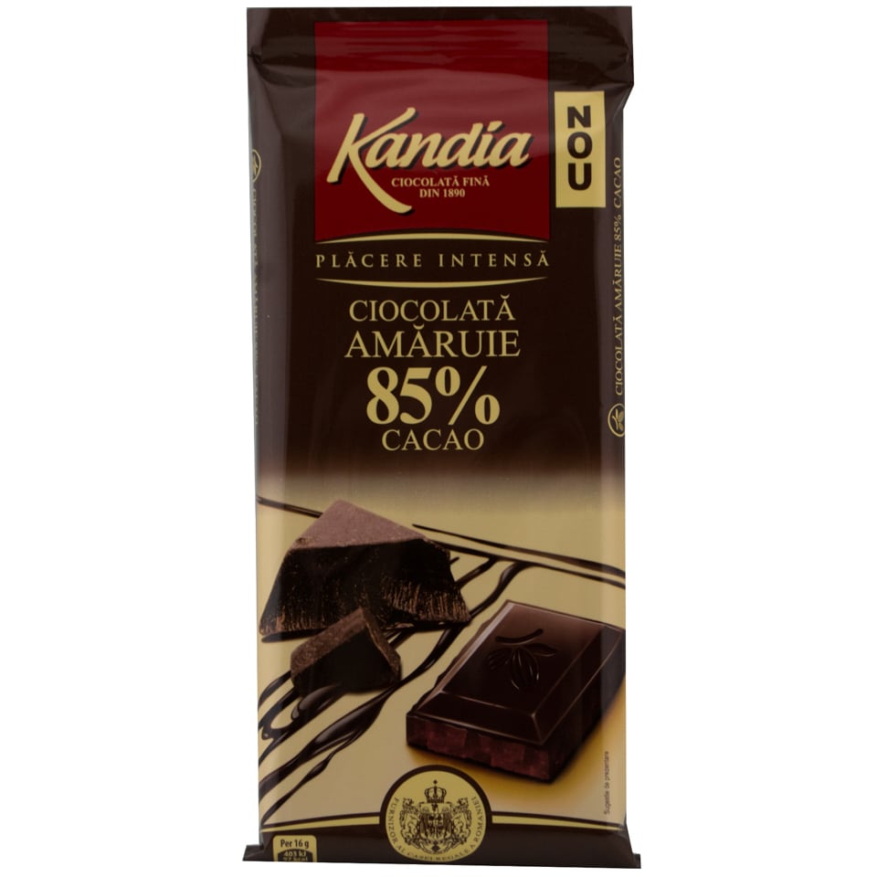 Kandia | Ciocolata neagra 85% cacao 80g | Mega-image