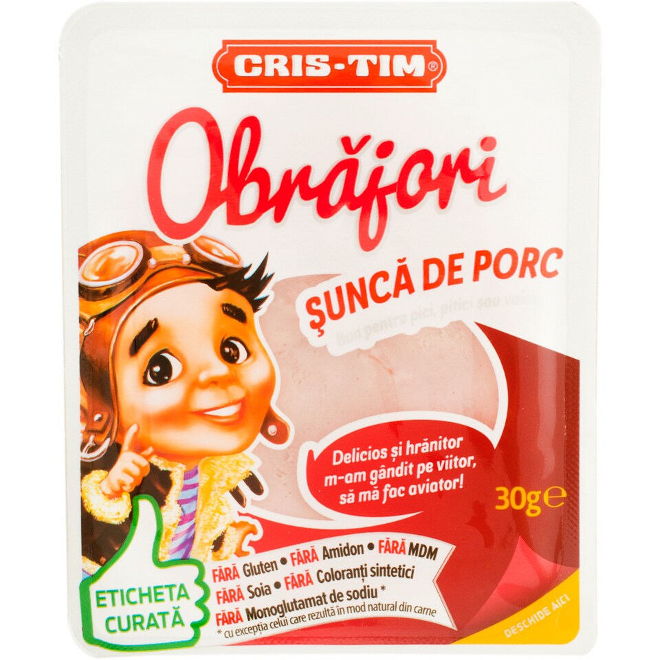 Cris-Tim | Obrajori | Sunca de porc 30g | Mega-image