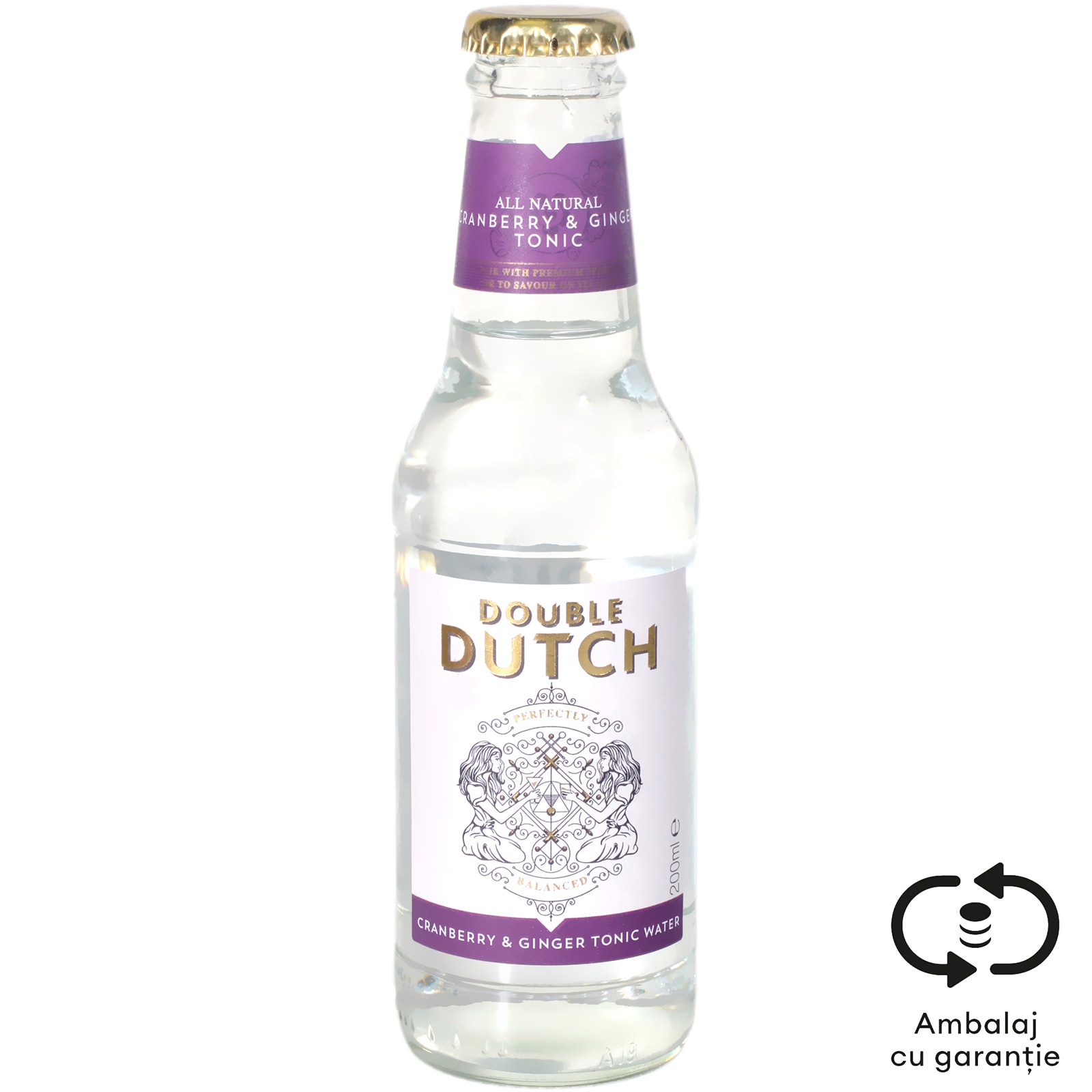 Double Dutch | Apa tonica cu aroma de merisor si ghimbir 200ml | Mega-image