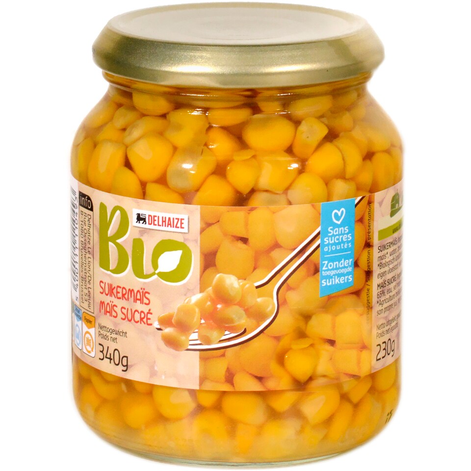 Delhaize Bio | Porumb dulce boabe 340g | Mega-image