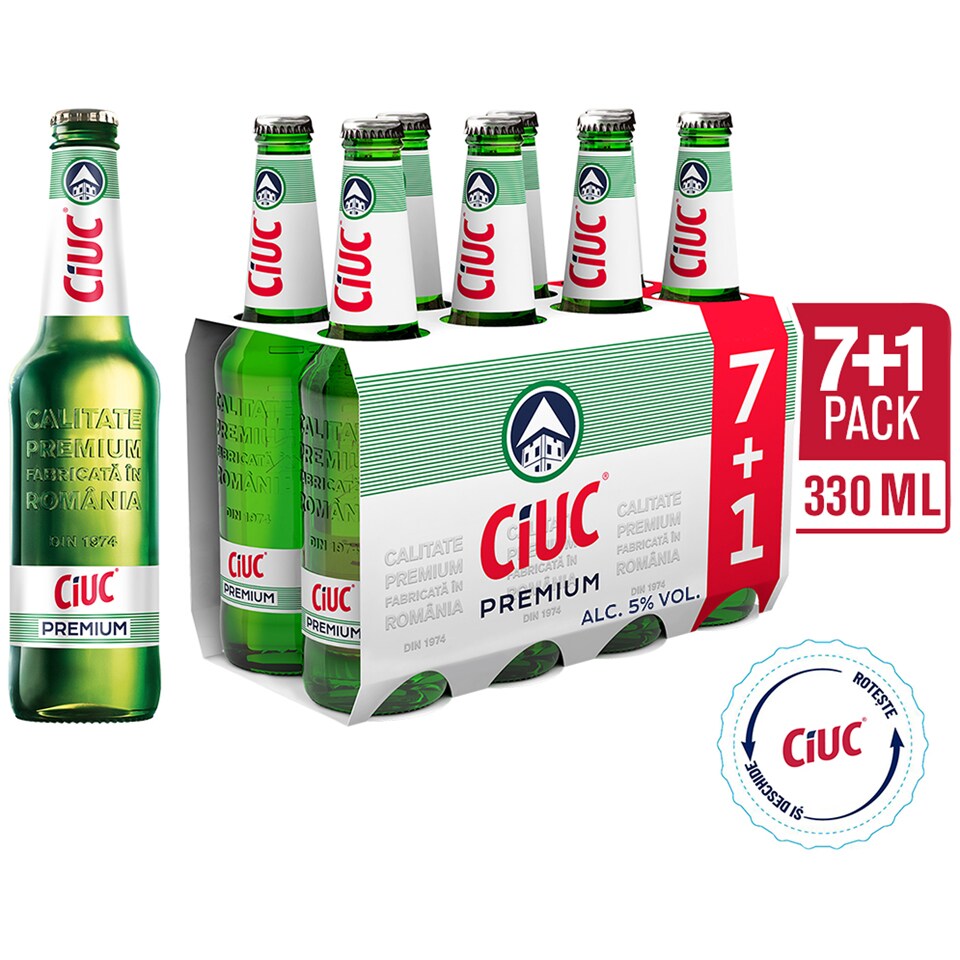 Ciuc Premium | Bere blonda pasteurizata 8x0.33L | Mega-image