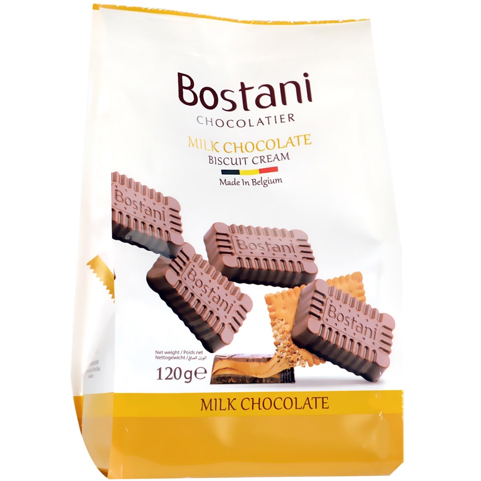 Bostani | Ciocolata cu lapte cu crema de biscuite 120g | Mega-image