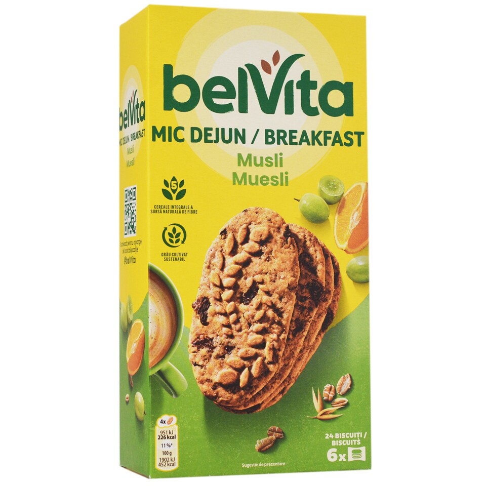 BelVita Breakfast | Start | Biscuiti cu cereale integrale, stafide si ...