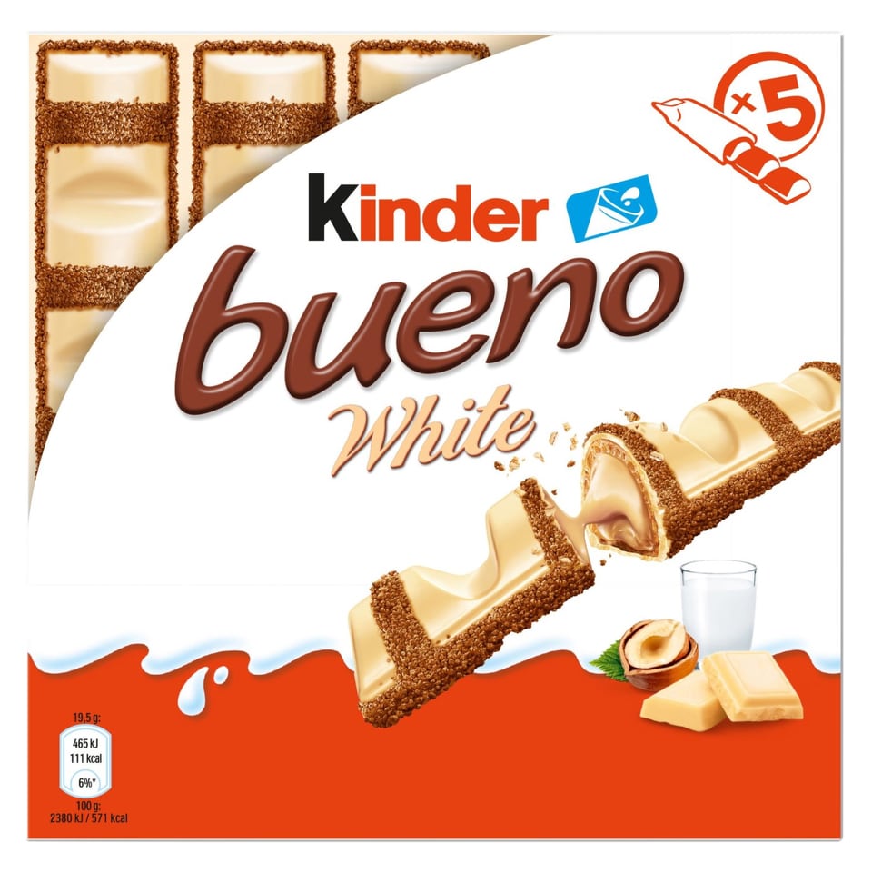 Kinder Bueno | Batoane ciocolata alba 97.5g | Mega-image