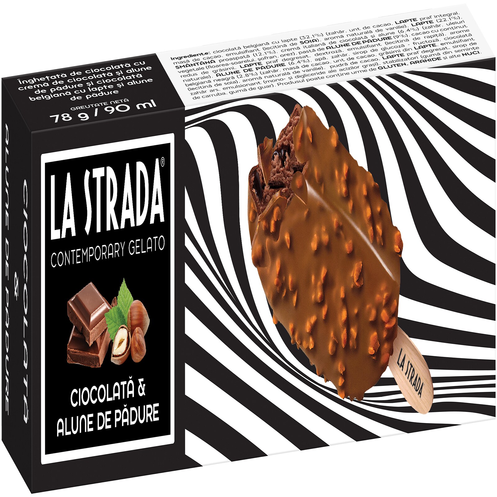 La Strada | Inghetata cu ciocolata & alune de padure 78g | Mega-image