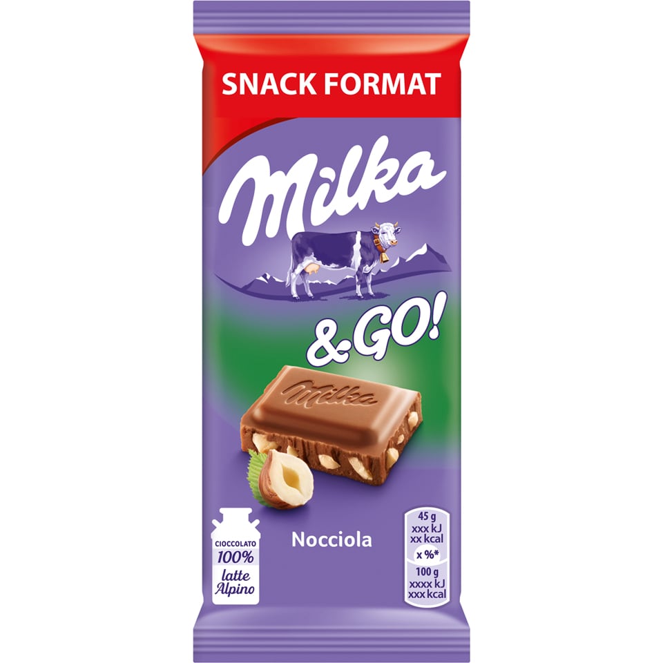 Milka | Ciocolata cu lapte si alune 45g | Mega-image