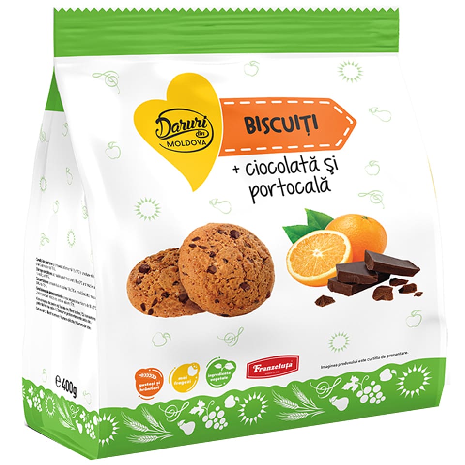 Daruri din Moldova | Biscuiti cu portocala si ciocolata 400g | Mega-image
