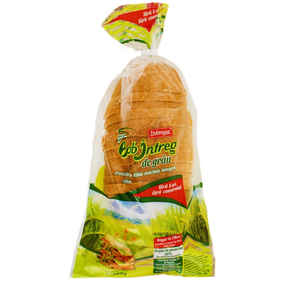 Dobrogea | Paine bob intreg de grau feliata 400g | Mega-image