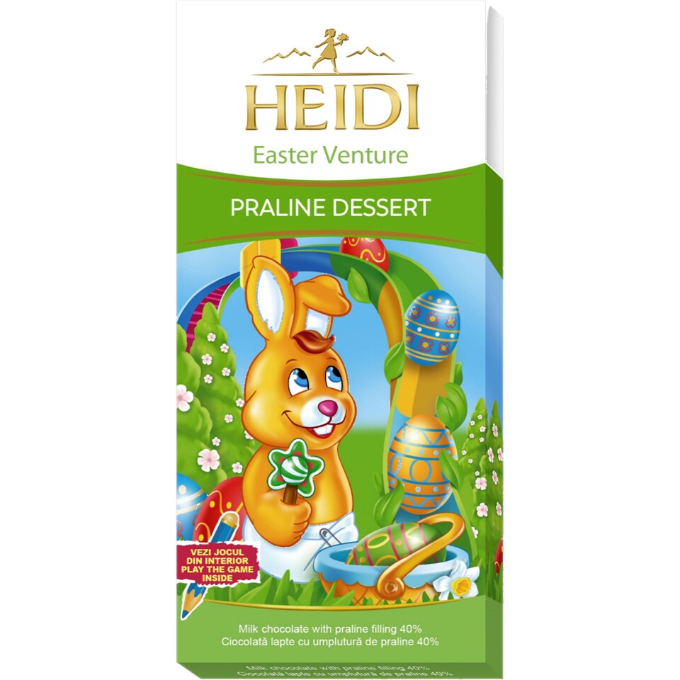 Heidi | Ciocolata cu lapte cu umplutura de praline, iepure 100g | Mega ...