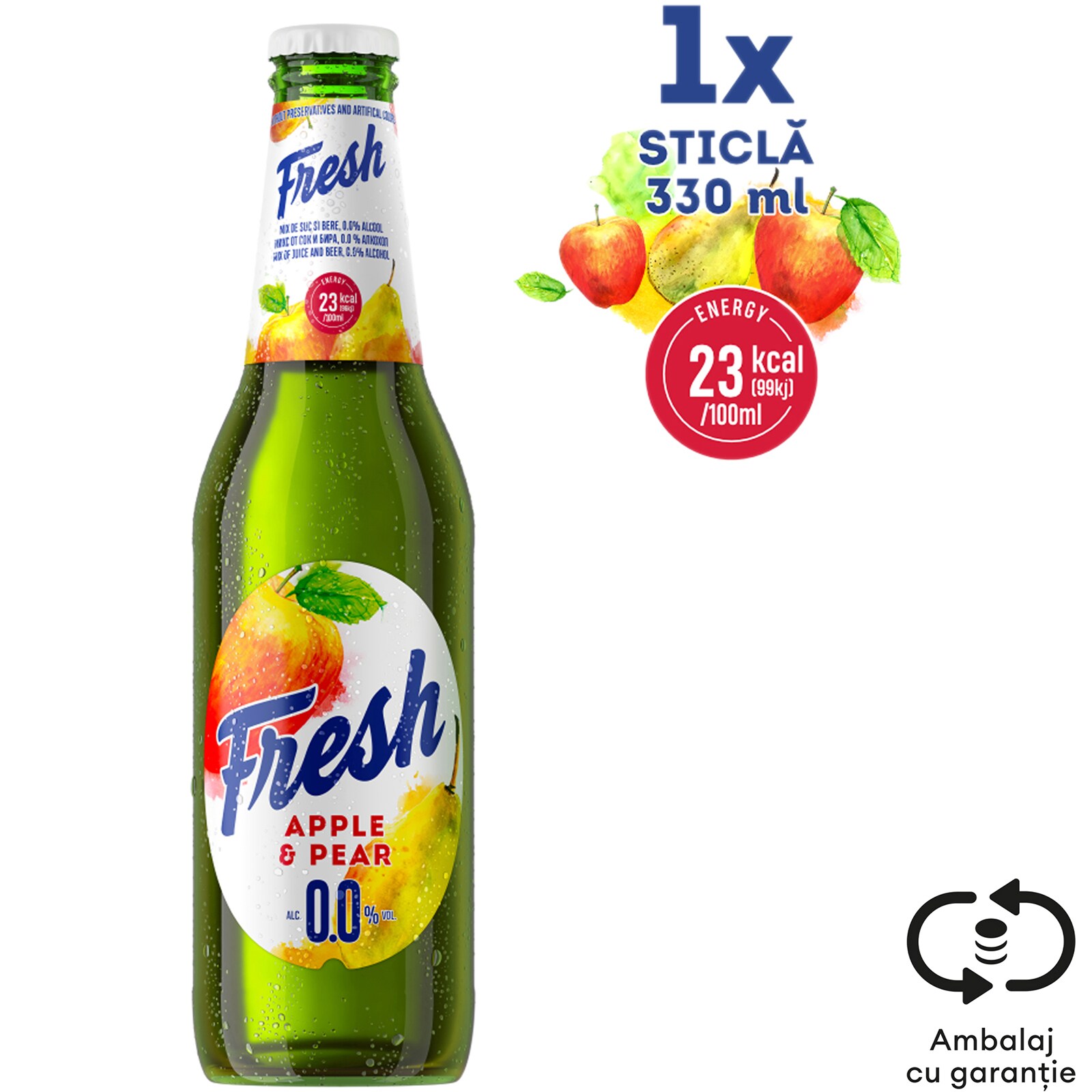 Fresh | Bere fara alcool cu suc de mar si para 0.33L | Mega-image