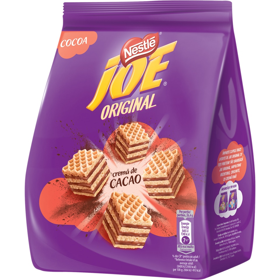 Joe | Original | Napolitane cu crema de cacao 160g | Mega-image