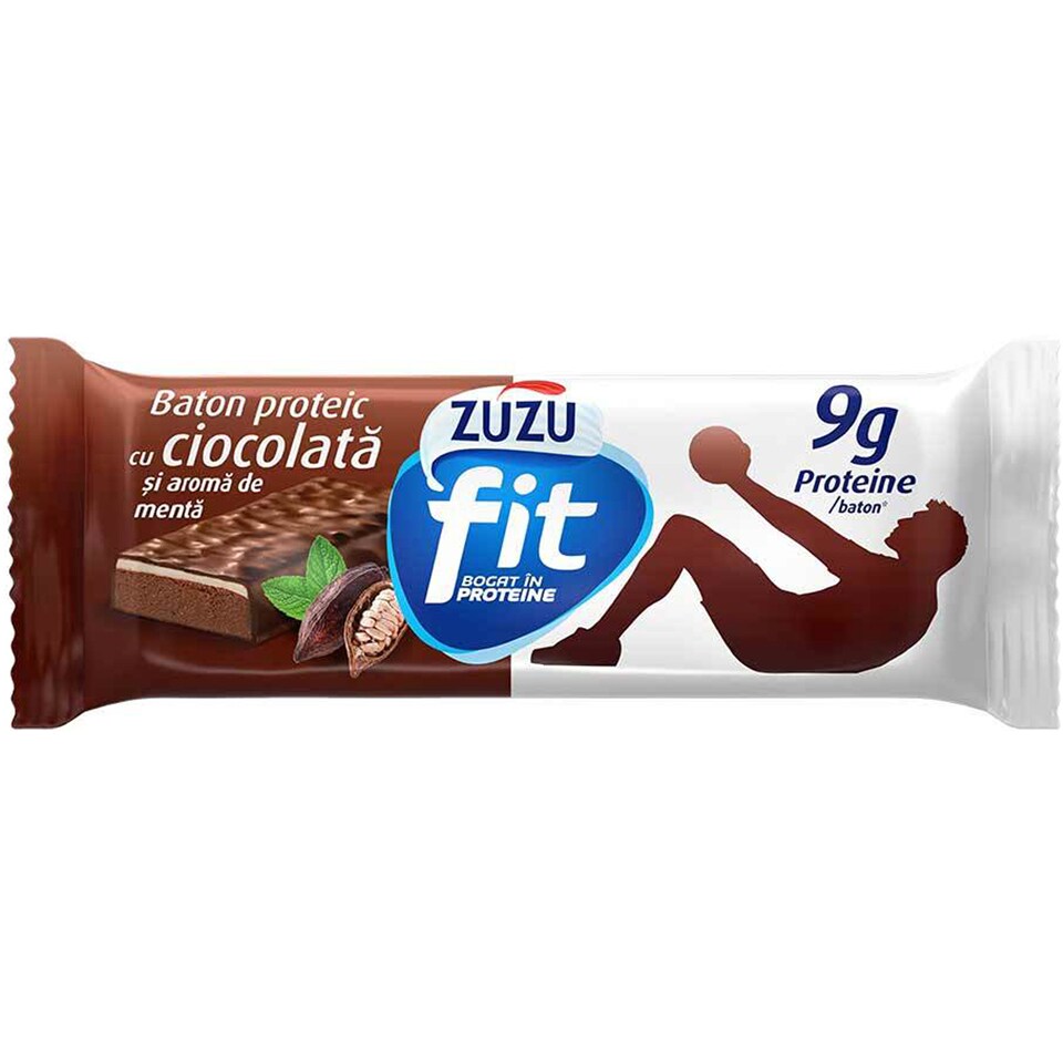 Zuzu | Fit | Baton proteic cu ciocolata si aroma de menta 35g | Mega-image