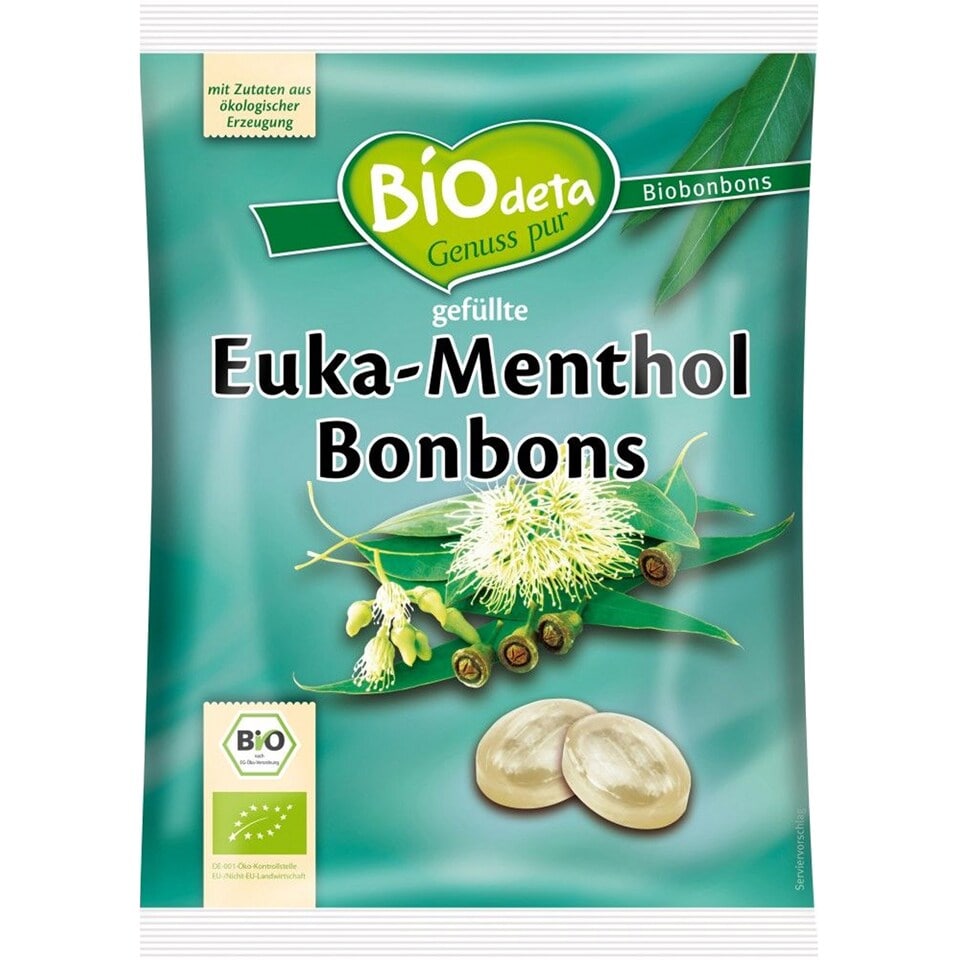 Biodeta | Bomboane bio cu eucalipt si mentol 75g | Mega-image