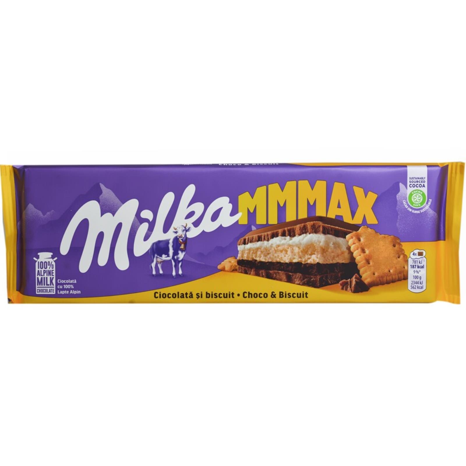 Milka | Ciocolata cu lapte alpin si biscuit 300g | Mega-image