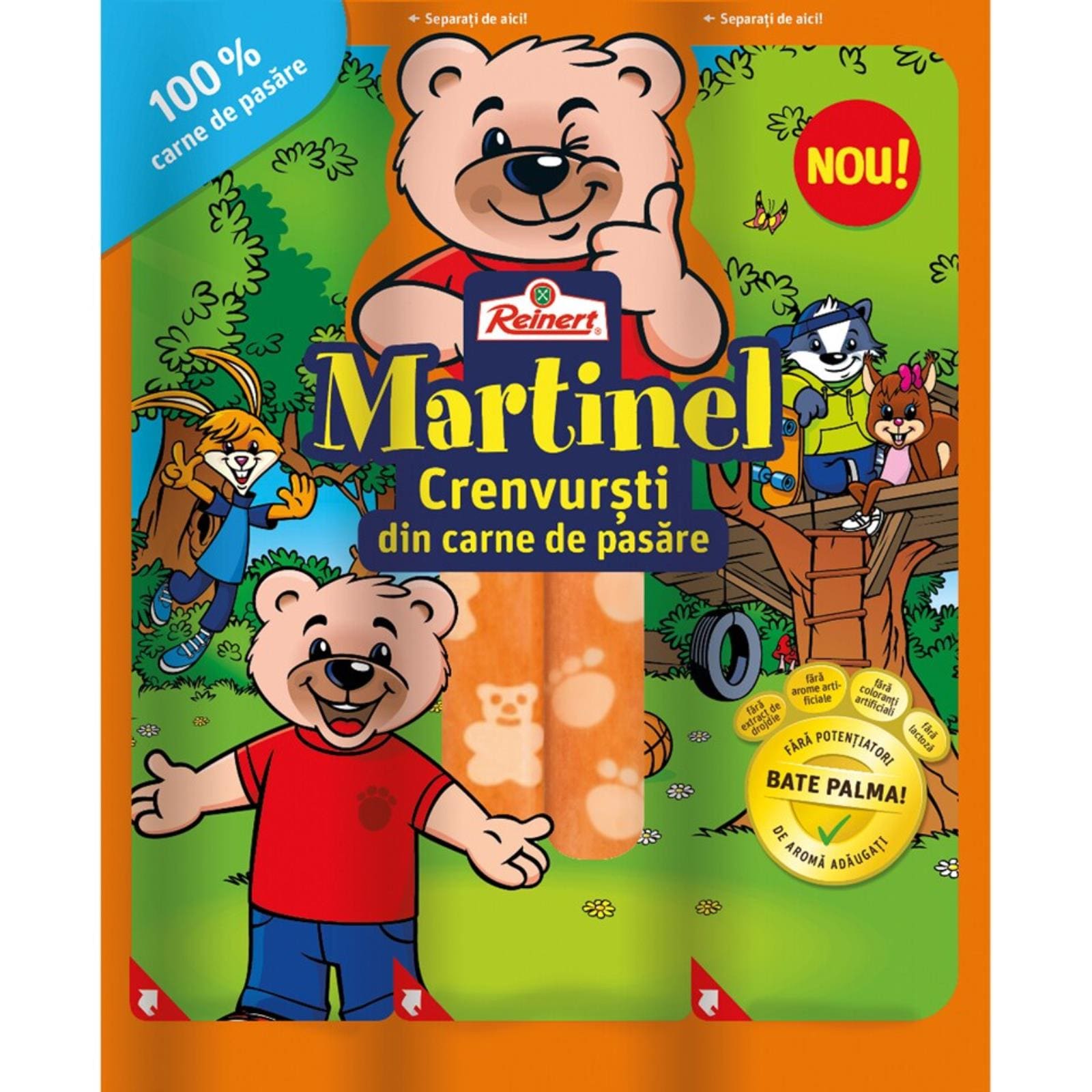 Martinel | Crenvursti din carne de pasare 180g | Mega-image