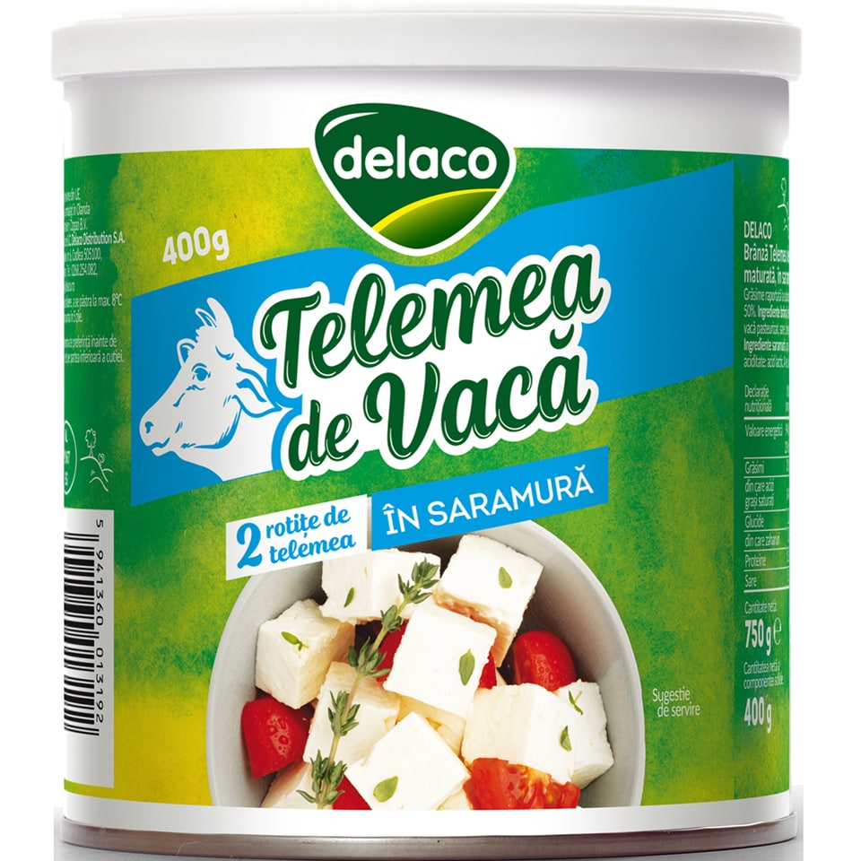 Delaco | Telemea de vaca in saramura 400g | Mega-image