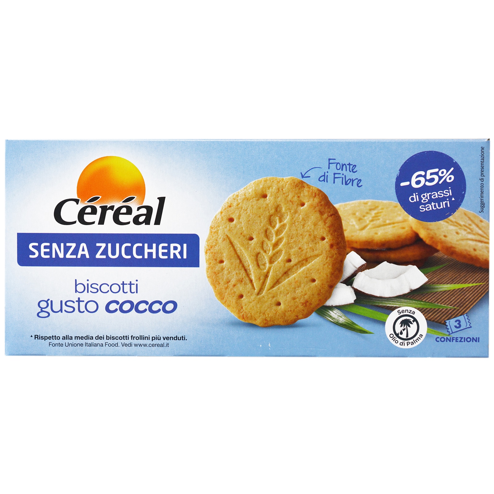 Cereal | Biscuiti cu gust de cocos, fara zahar 132g | Mega-image