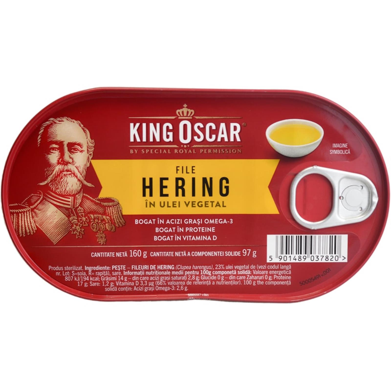 King Oscar | Hering file in ulei vegetal 160g | Mega-image