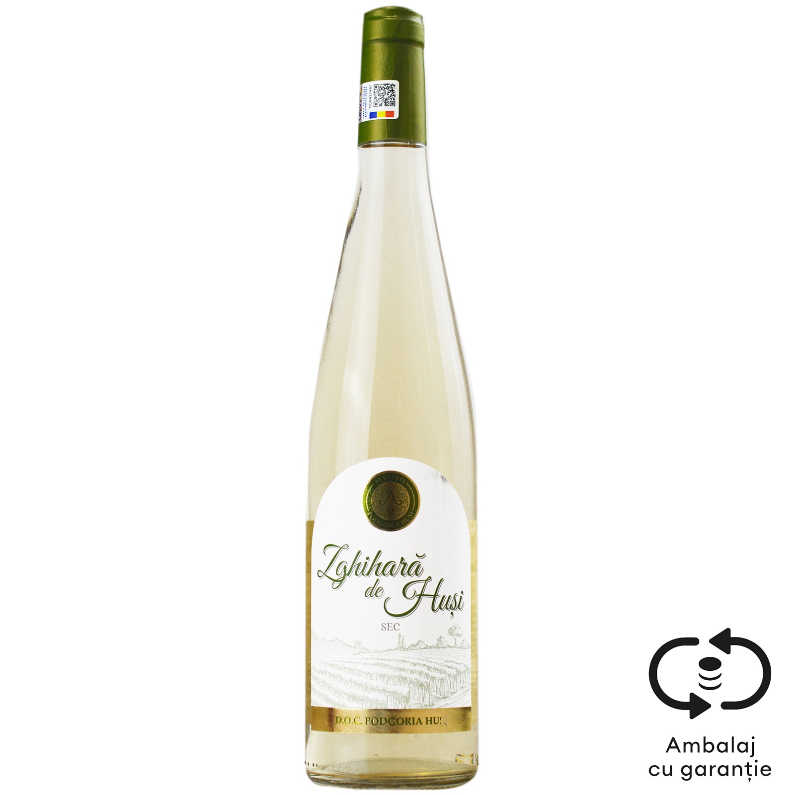 Zghihara | Vin alb sec Zgihara de Husi 0.75L | Mega-image