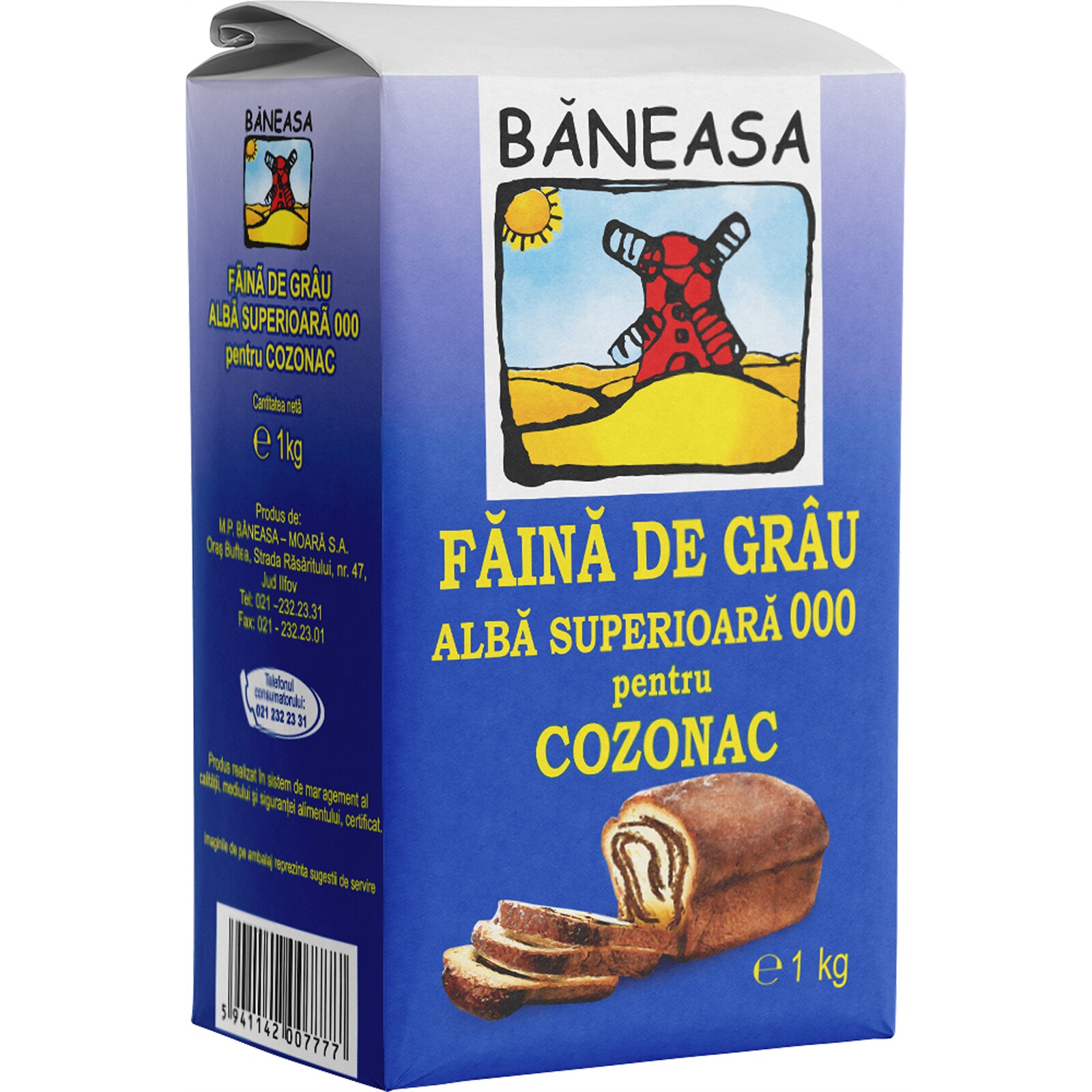 Baneasa | Faina alba de grau tip 000 pentru cozonac 1kg | Mega-image