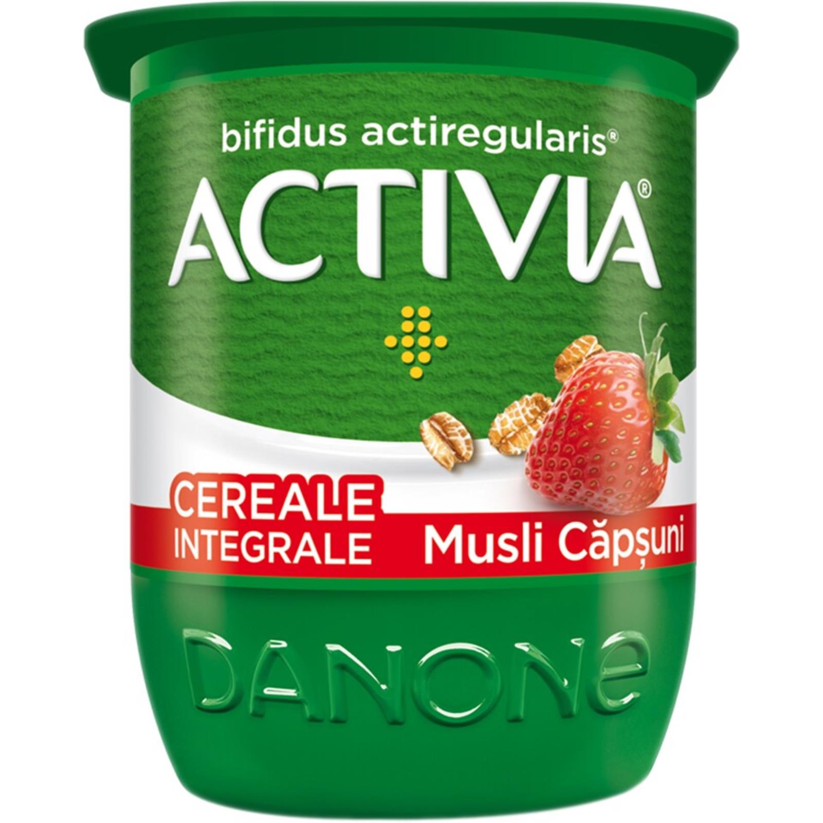 Activia | Iaurt cu musli si capsune 2.9% grasime 125g | Mega-image