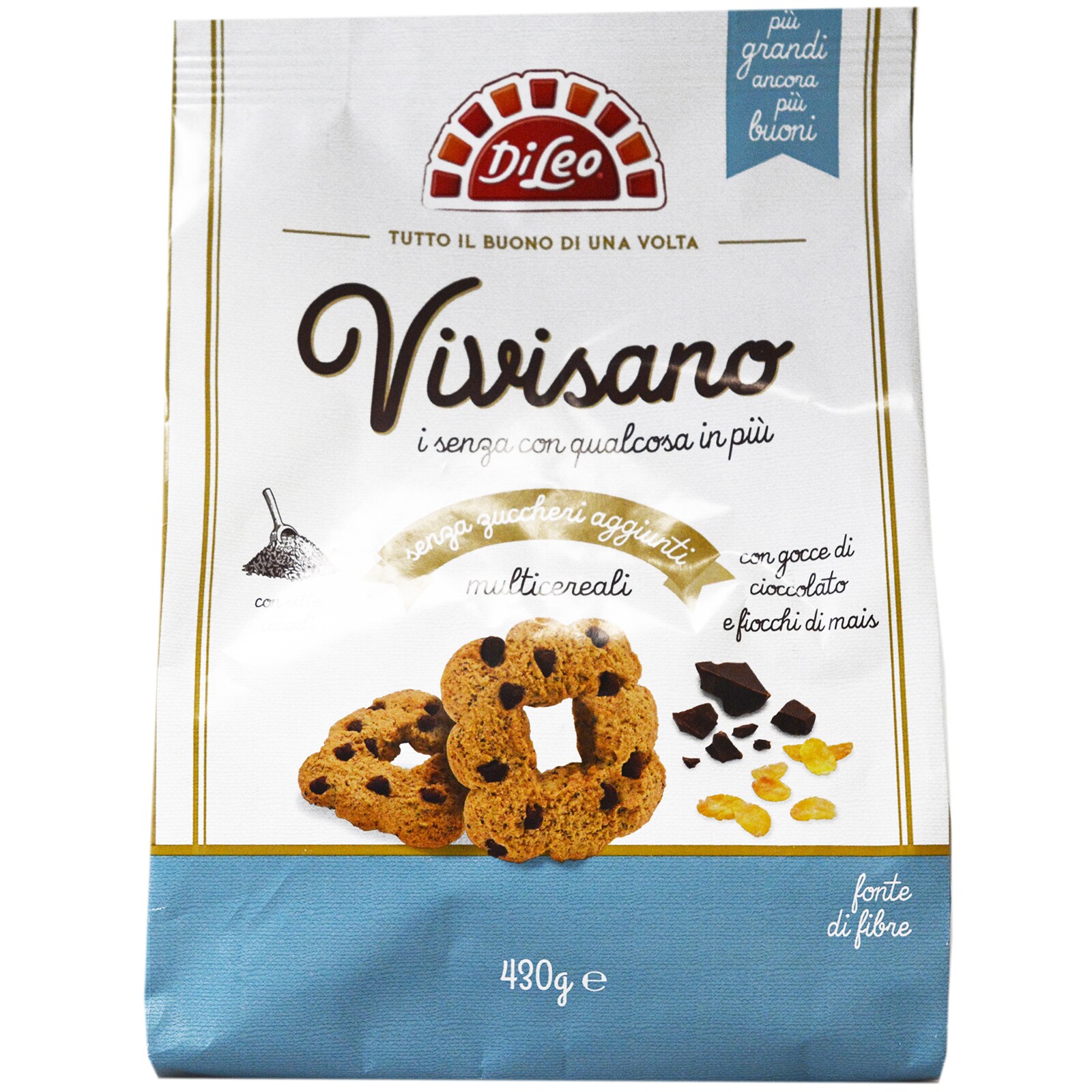 Dileo Vivisano | Biscuiti multicereale cu ciocolata, fara zahar 430g ...