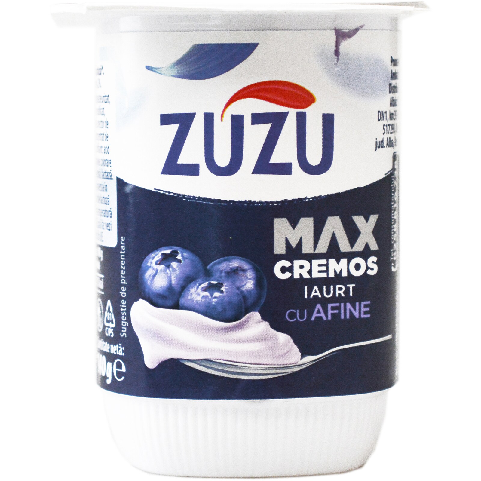 Zuzu | Max | Iaurt cu afine. Fara lactoza, grasime 4.2% 140g | Mega-image