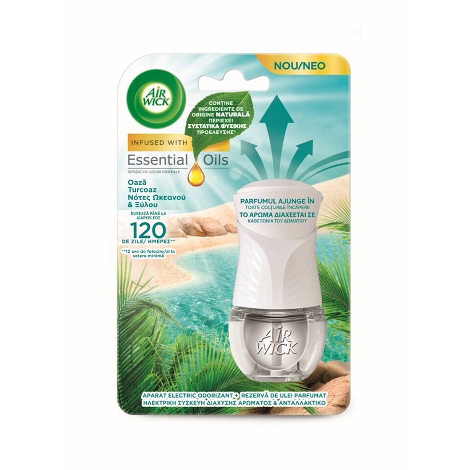Air Wick | Odorizant de camera electric + Rezerva Turqoise Oasis 19ml ...
