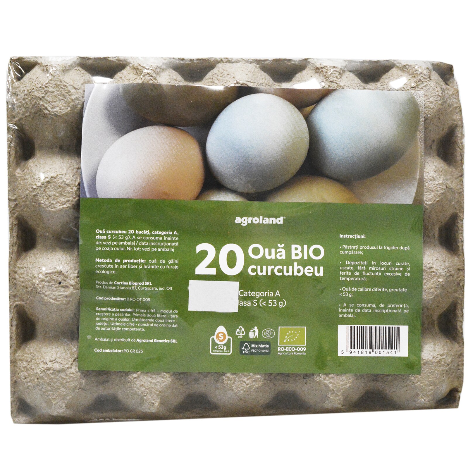 Agroland | Oua bio curcubeu, marimea S, 20 bucati | Mega-image