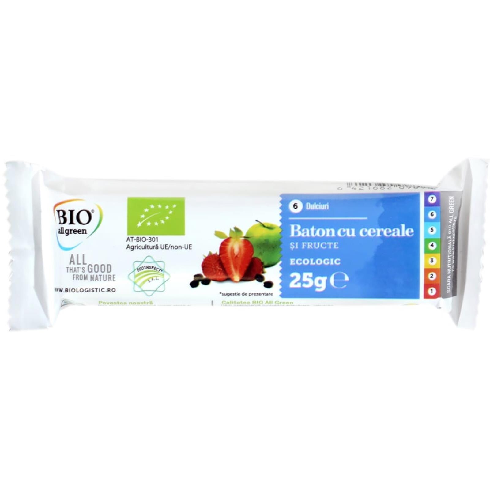 Bio All Green | Baton de cereale eco cu fructe 25g | Mega-image