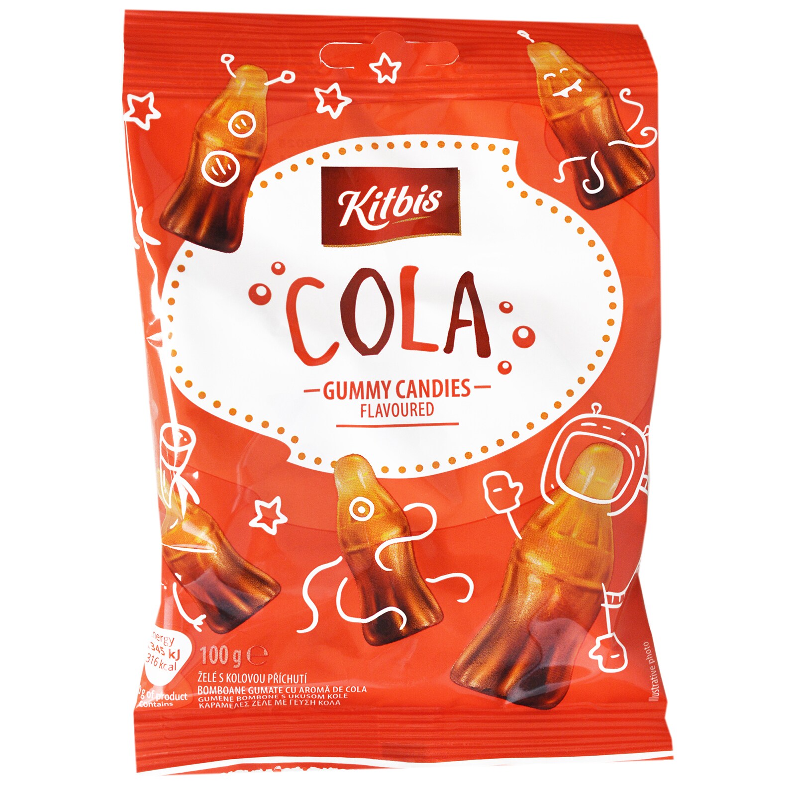 Kitbis | Bomboane gumate cu aroma de cola 100g | Mega-image