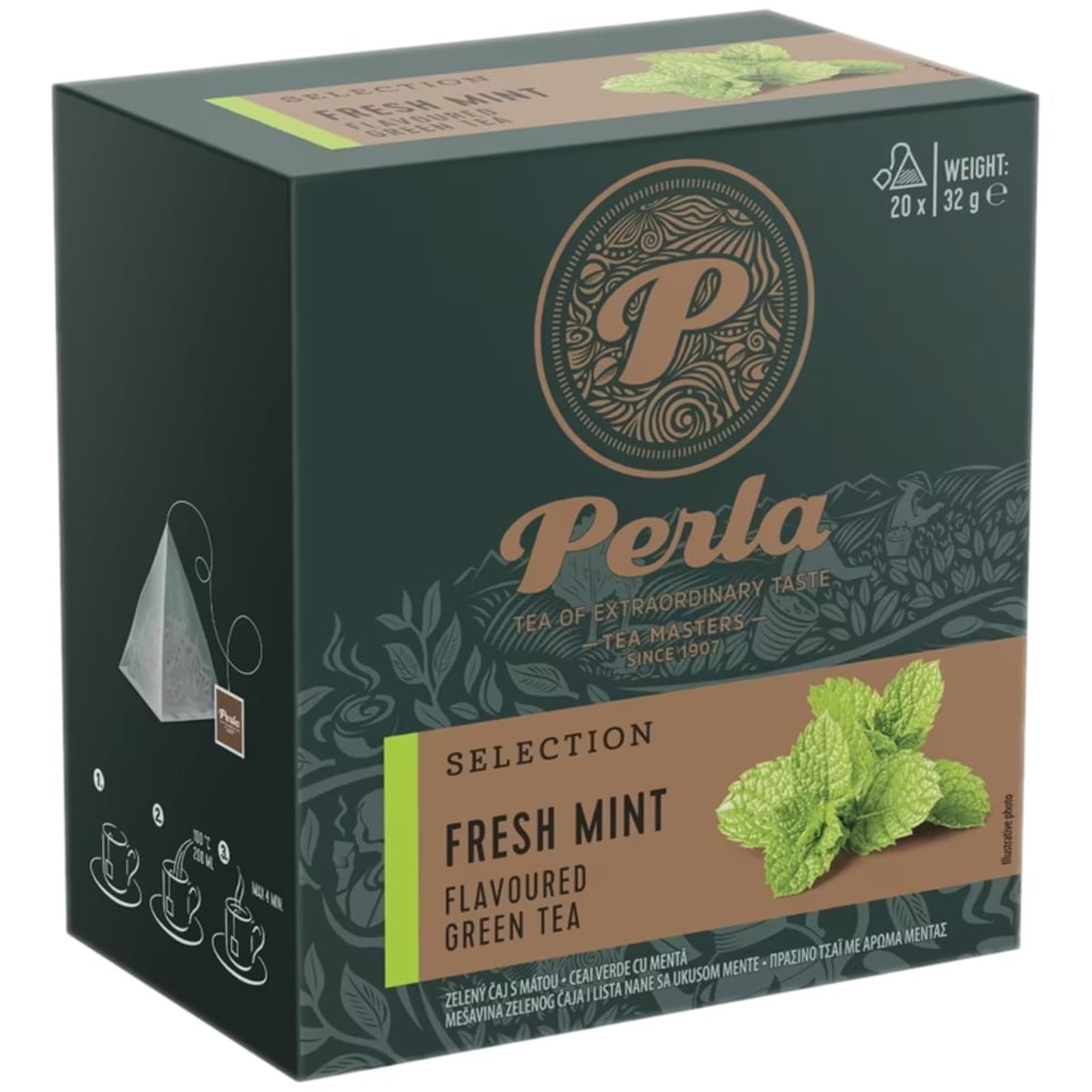 Perla | Ceai verde cu menta 20x1.5g | Mega-image