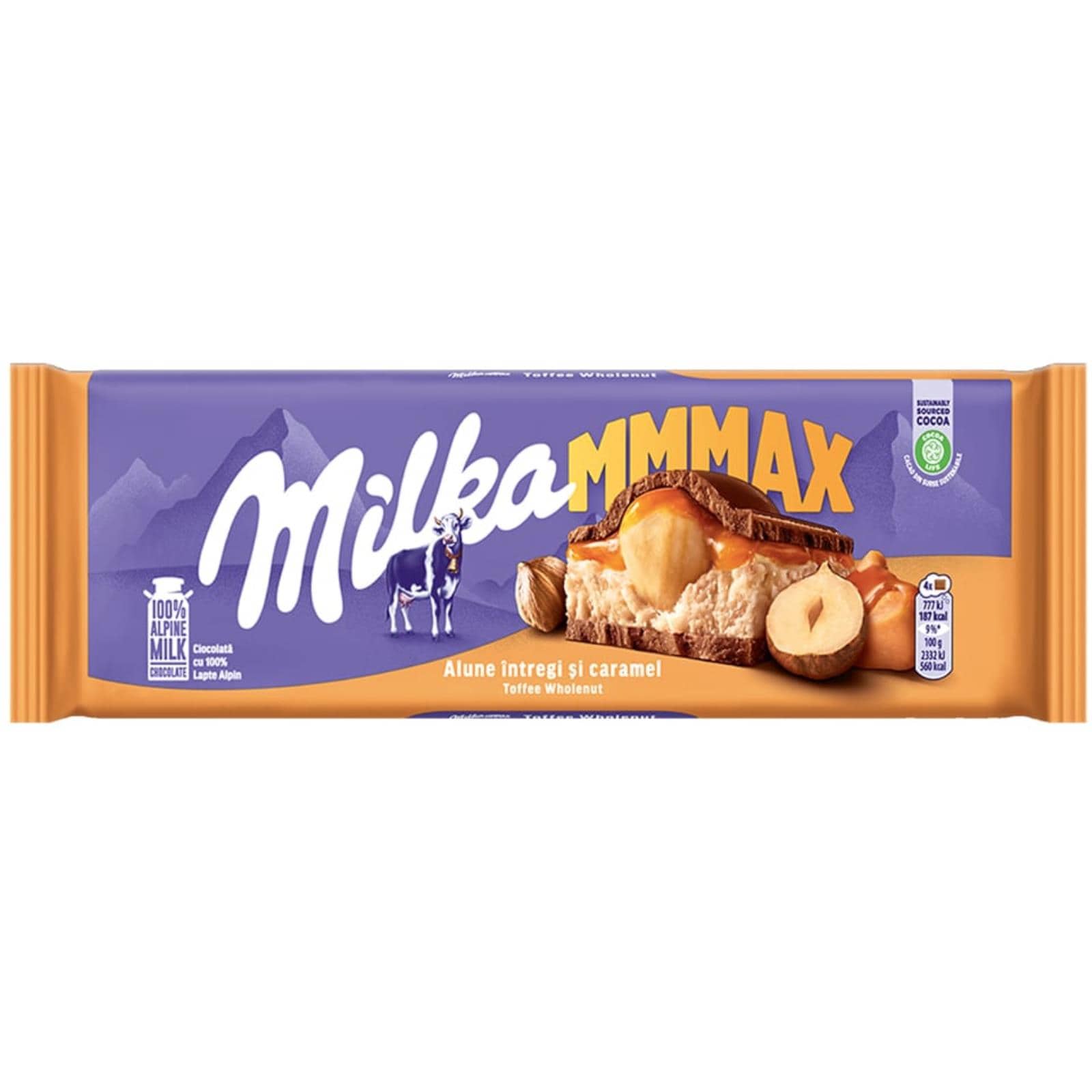 Milka | Ciocolata cu lapte, caramel si alune intregi 300g | Mega-image