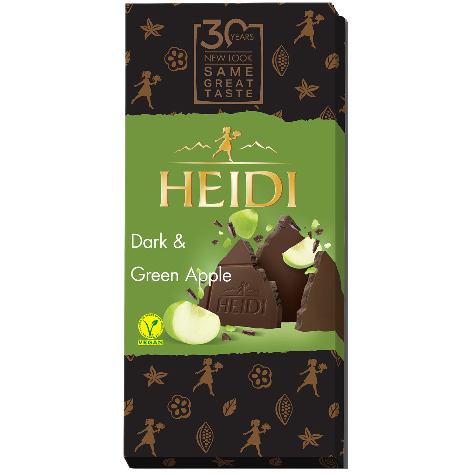 Heidi | Ciocolata amaruie cu mere verzi 80g | Mega-image