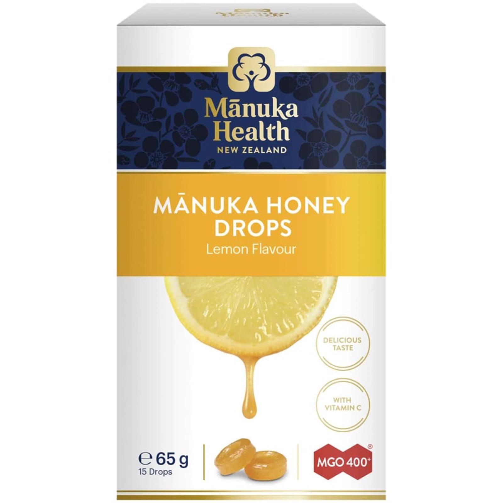 Manuka Health | Bomboane miere de Manuka MGO 400+, lamaie+vitC 65g ...