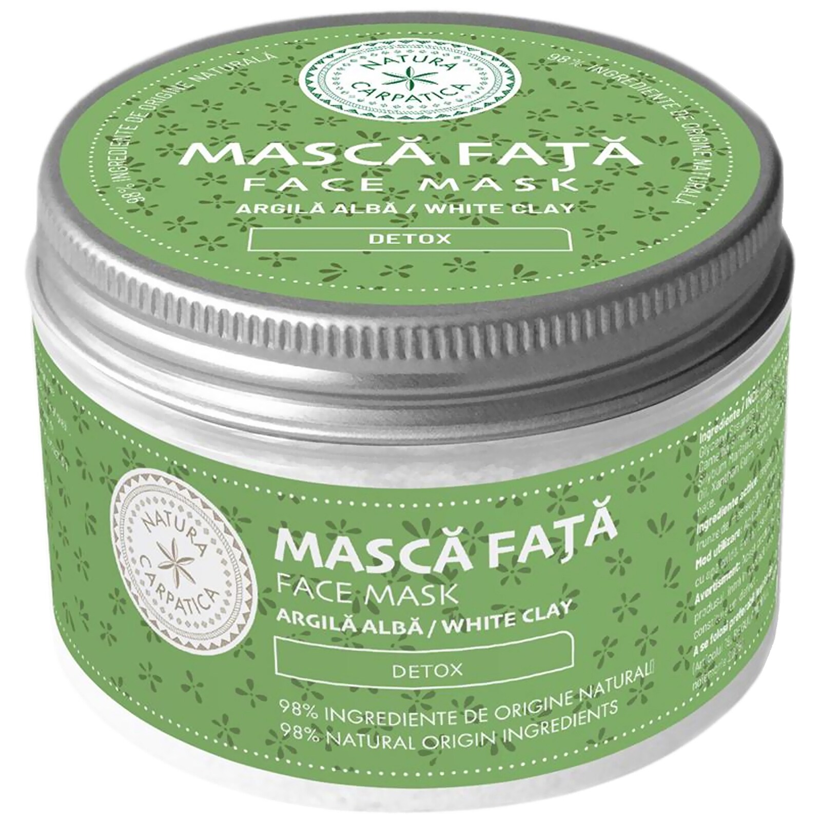 Natura Carpatica | Masca de fata argila alba detox 150ml | Mega-image
