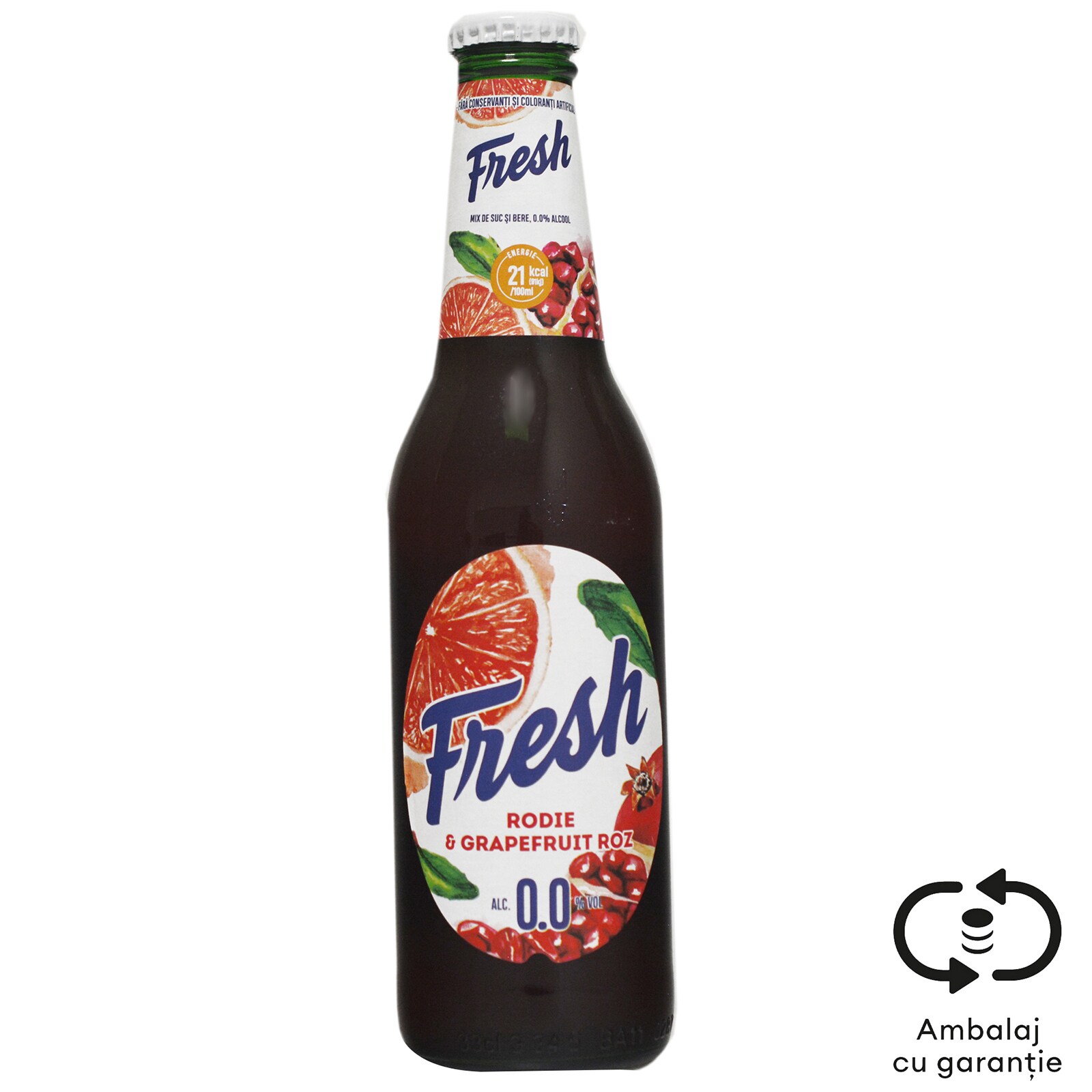 Fresh 0.0 | Bere fara alcool cu suc de rodie si grapefruit 0.33L | Mega ...