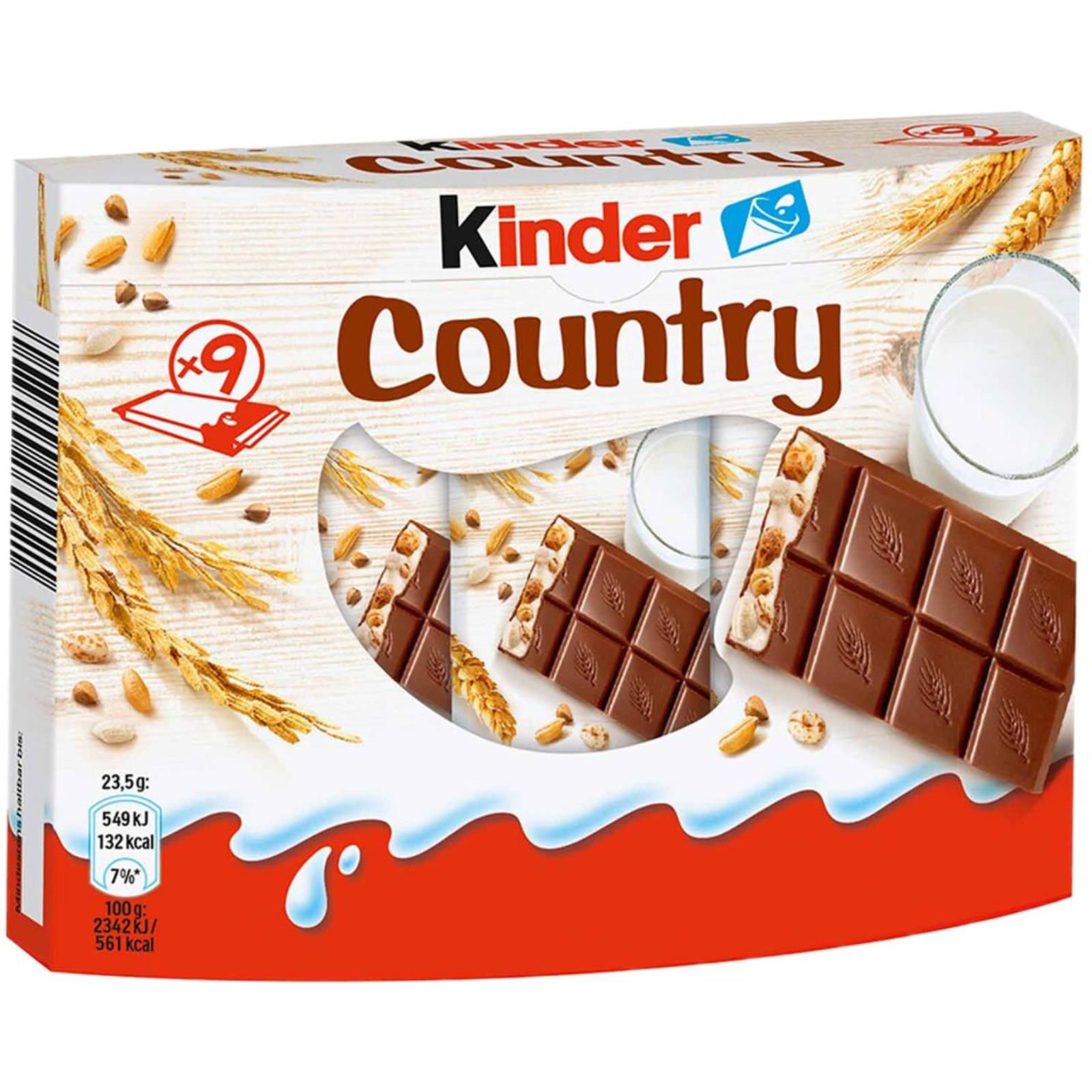 Kinder Country | Baton de ciocolata cu crema de lapte si cereale 9x23 ...