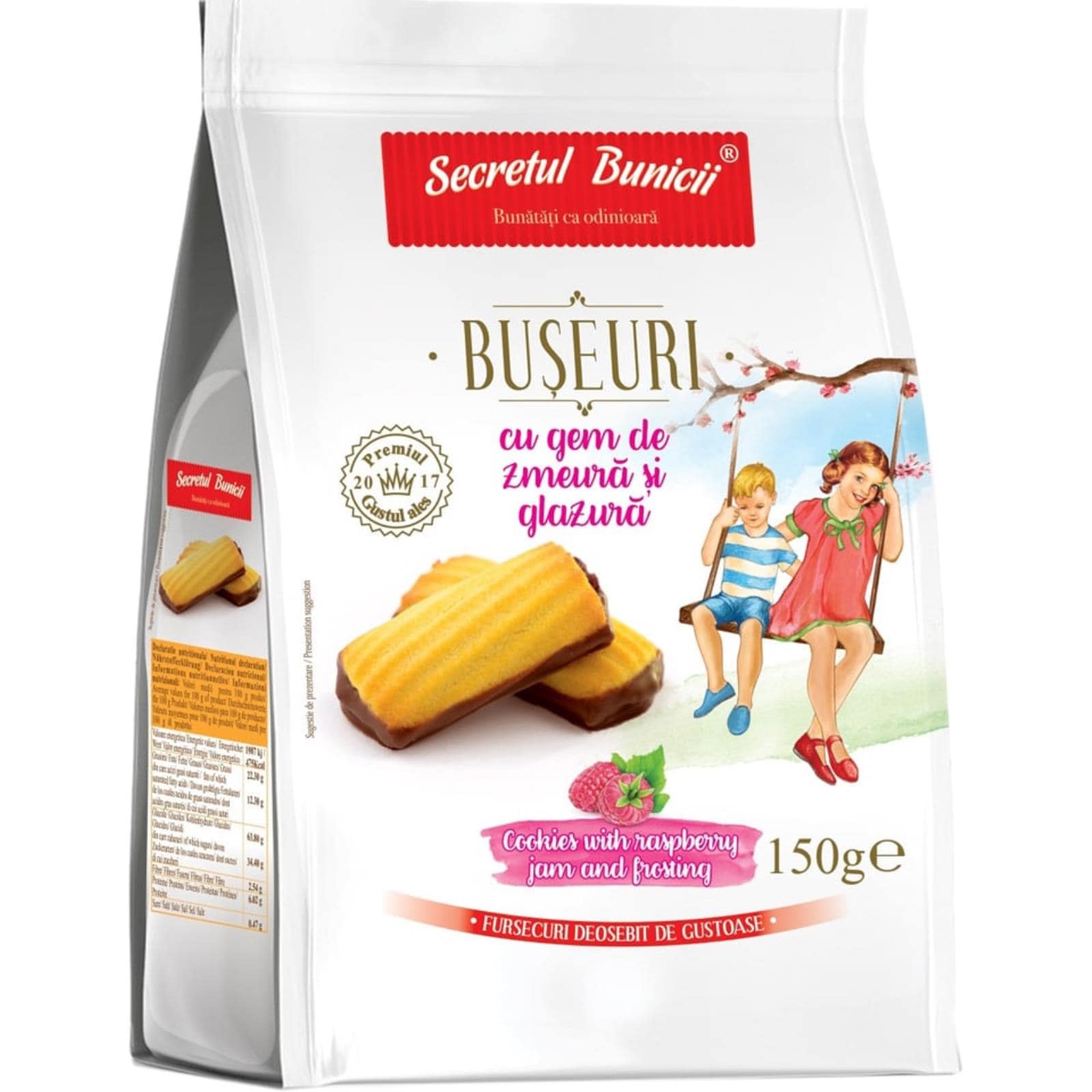 Secretul Bunicii | Buseuri cu gem de zmeura si glazura de cacao 150g ...