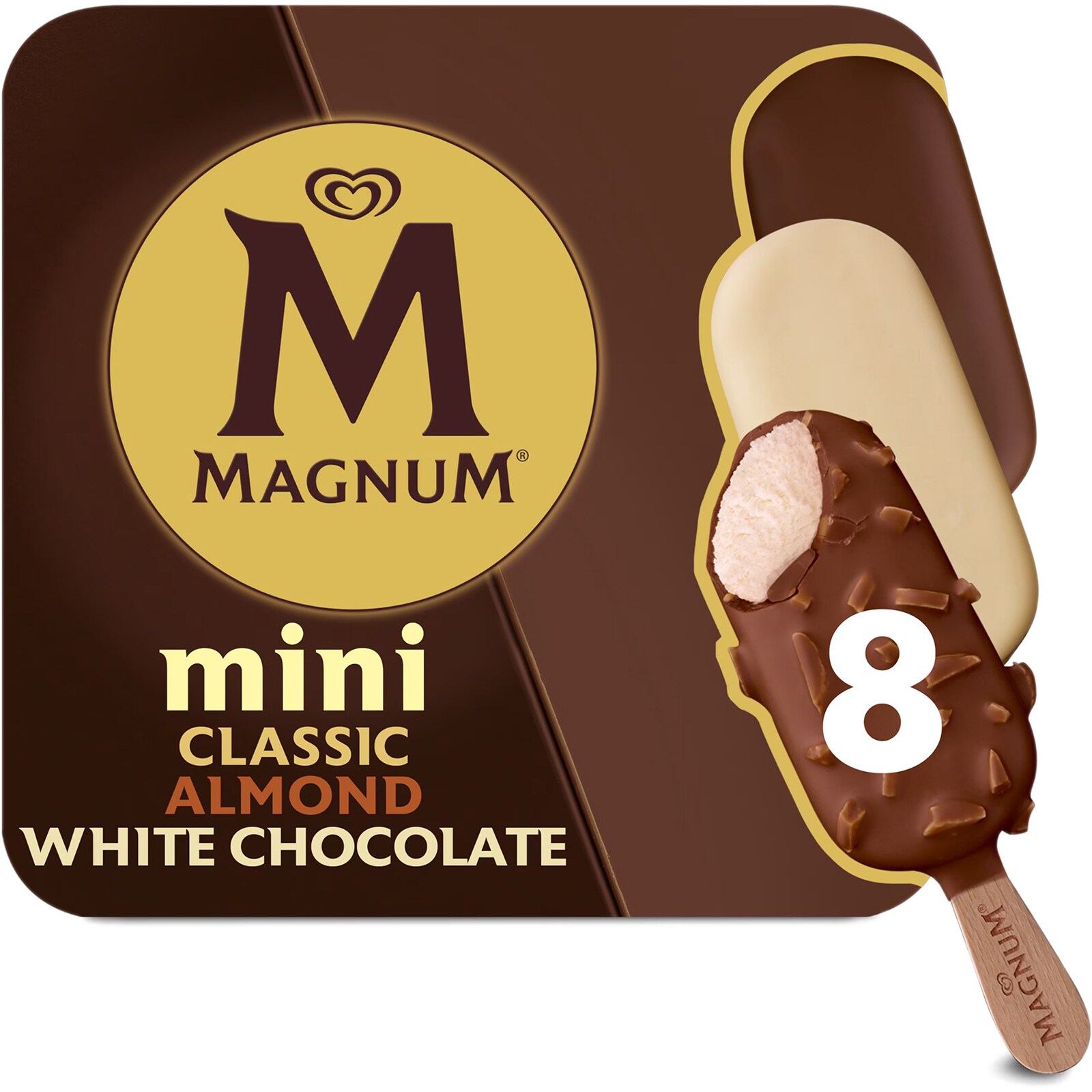 Magnum | Mini | Inghetata mini Classic Almond White Chocolate 8x55ml ...