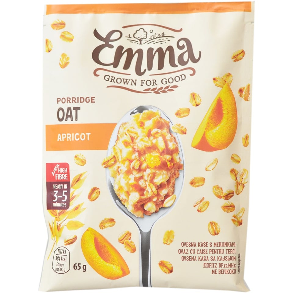 Emma | Ovaz cu caise pentru terci 65g | Mega-image