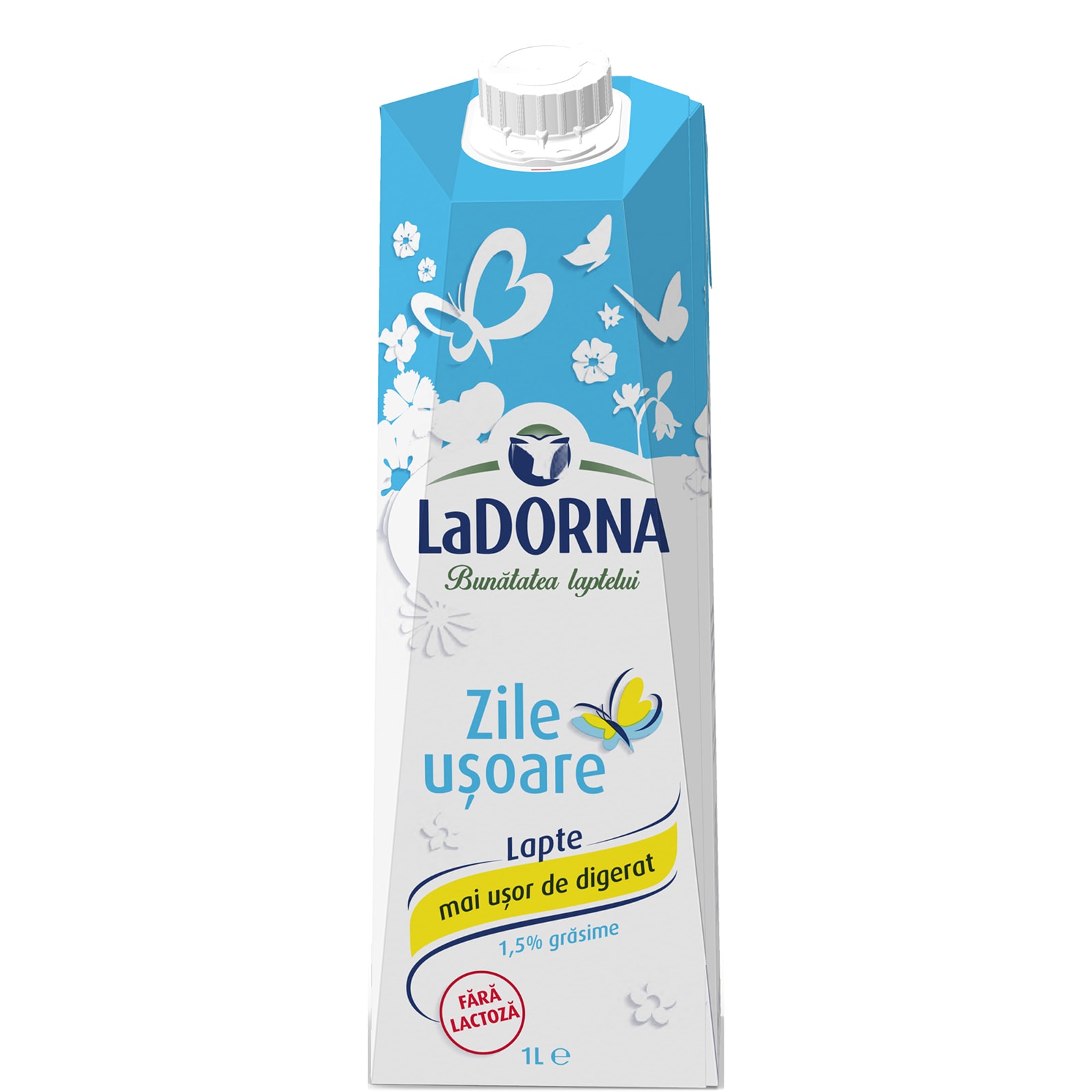 LaDORNA | Zile Usoare | Lapte fara lactoza 1.5% grasime 1L | Mega-image