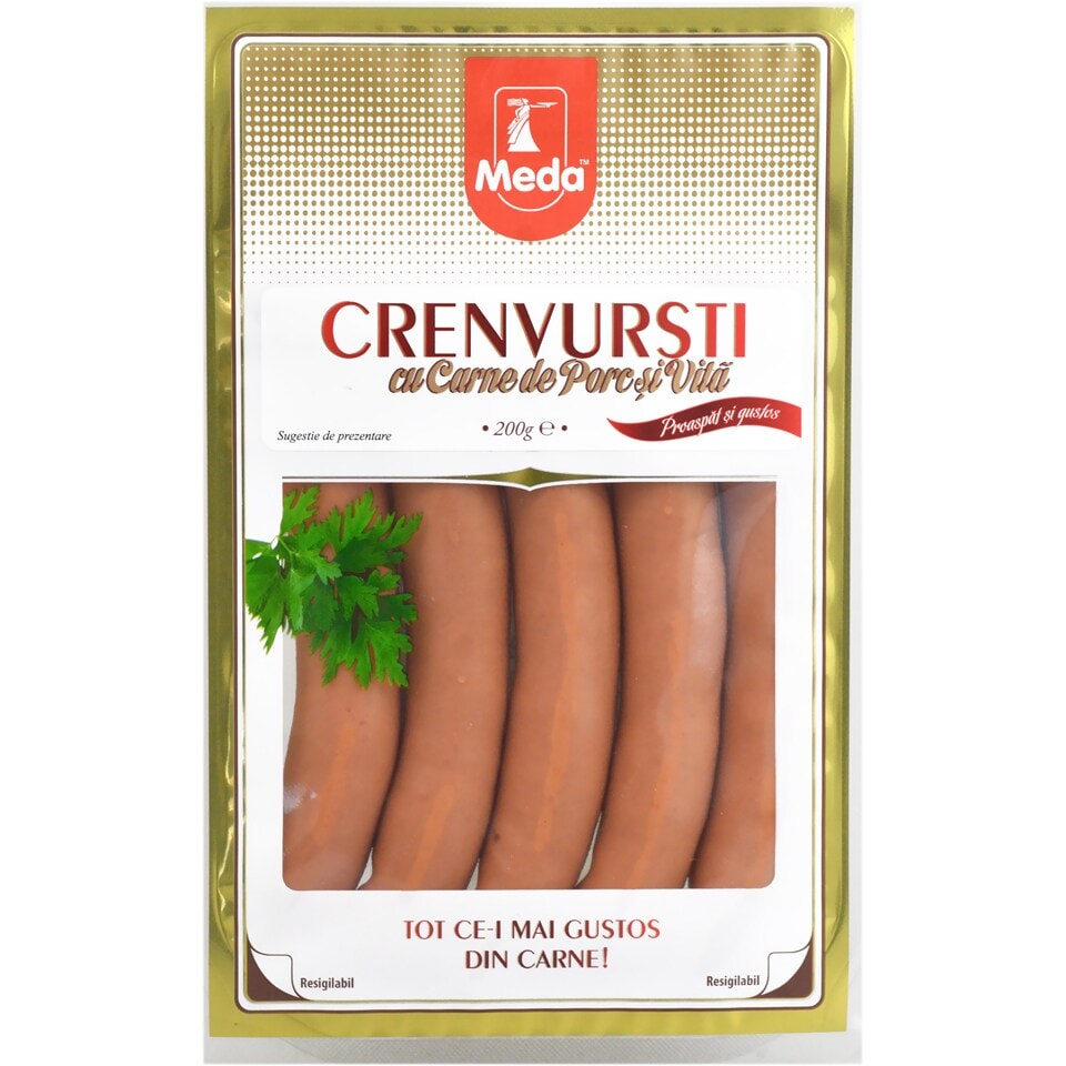 Meda | Crenvursti cu carne de porc si vita 200g | Mega-image