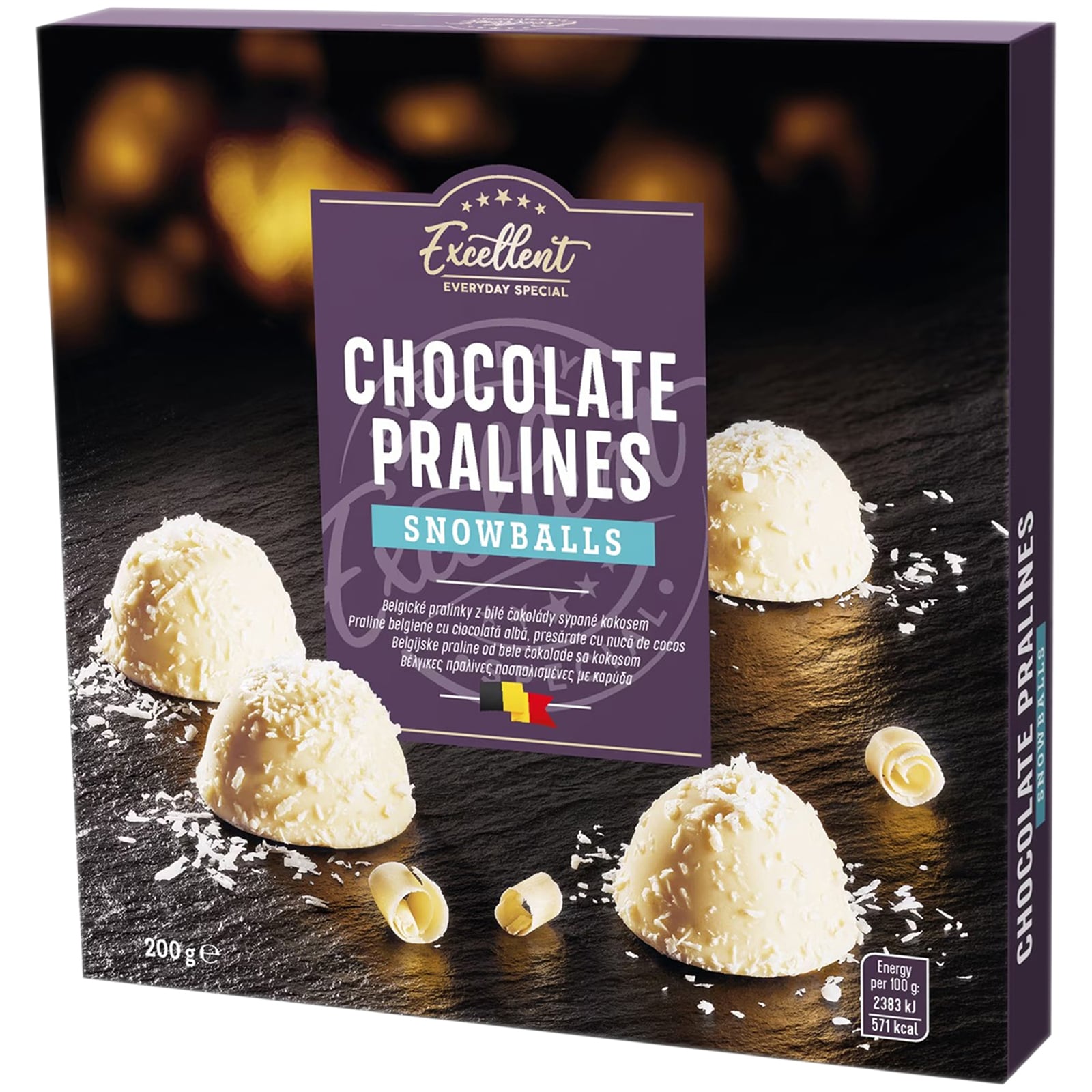Excellent | Praline belgiene cu ciocolata alba, presarate cu nuca de ...