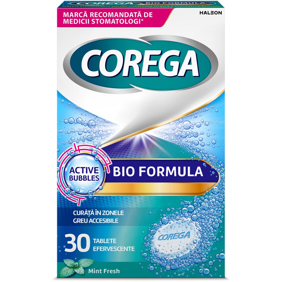 Corega | Tablete efervescente pentru curatarea protezei dentare Bio ...