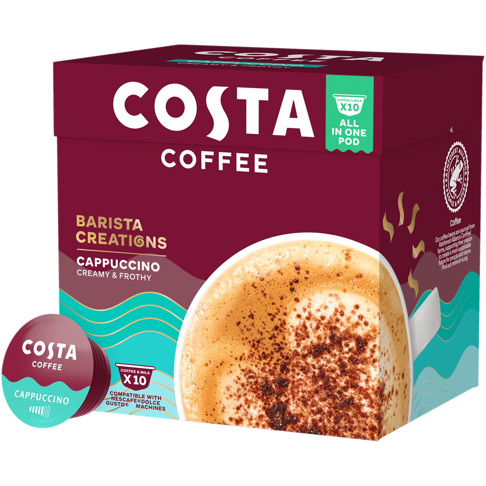Costa Coffee | Cafea Signature Blend Cappuccino, 16 capsule, 8 bauturi ...