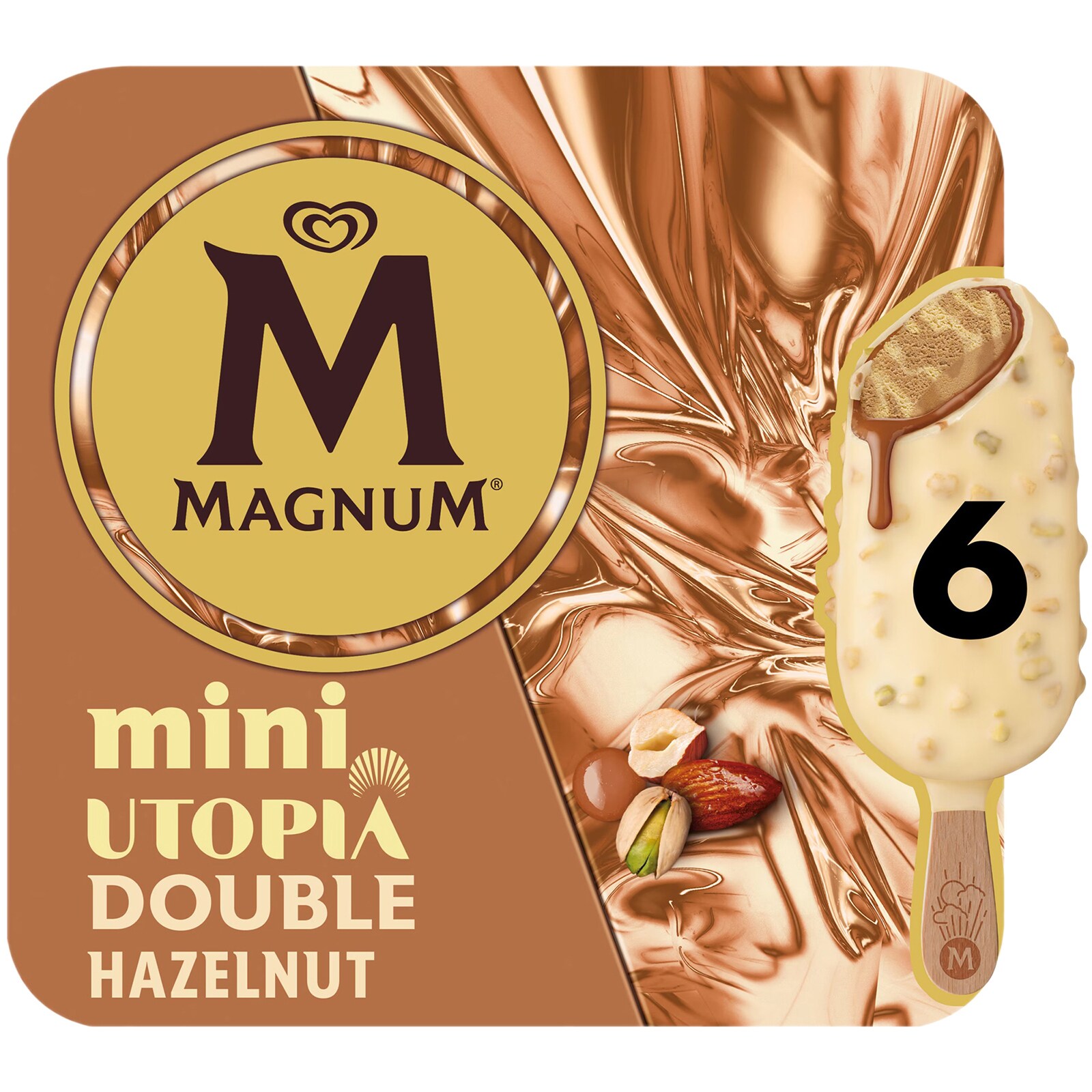 Magnum | Mini | Inghetata mini Utopia Double Hazelnut 6x55ml | Mega-image
