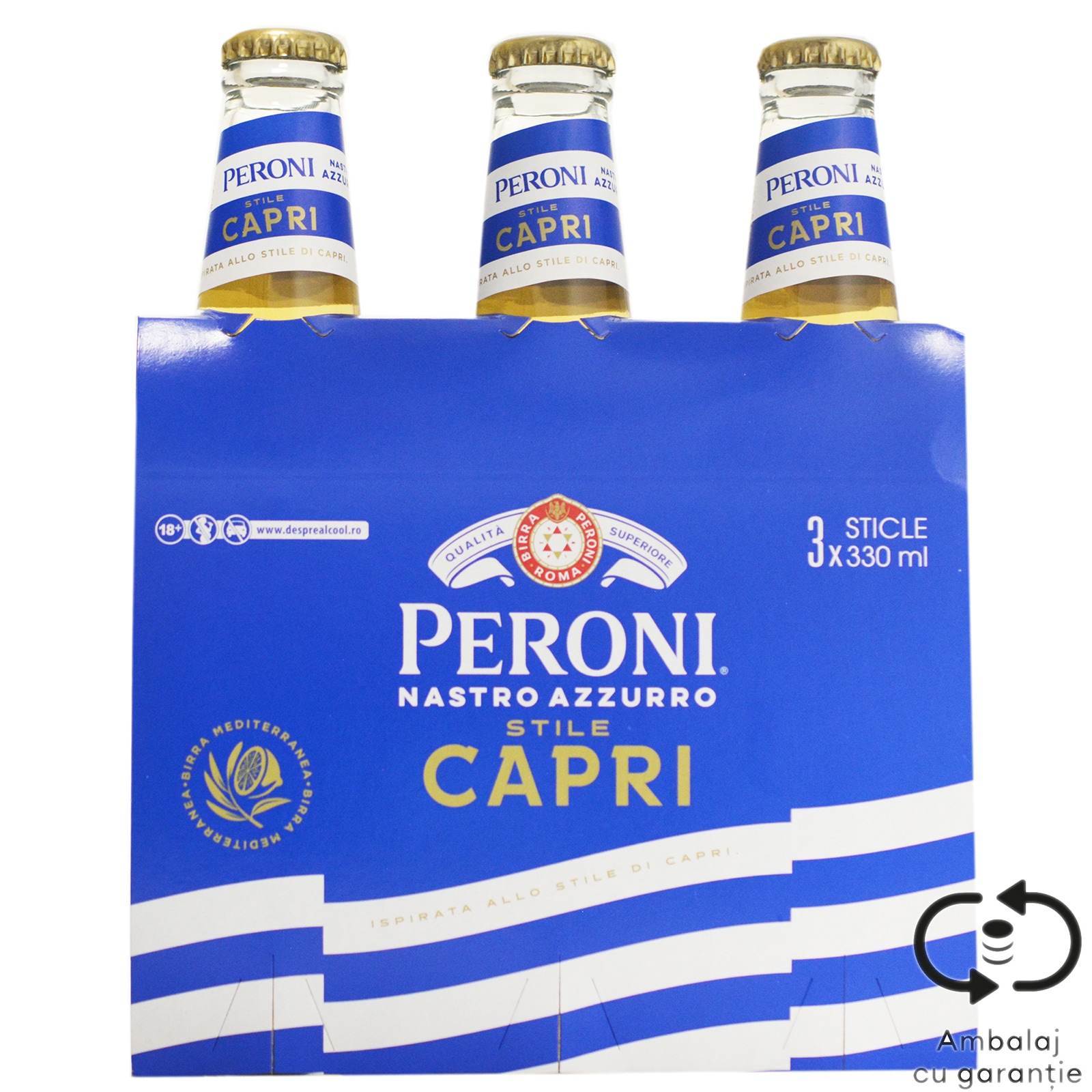 Peroni Nastro Azzurro | Stile Capri | Bere blonda 3x0.33L | Mega-image