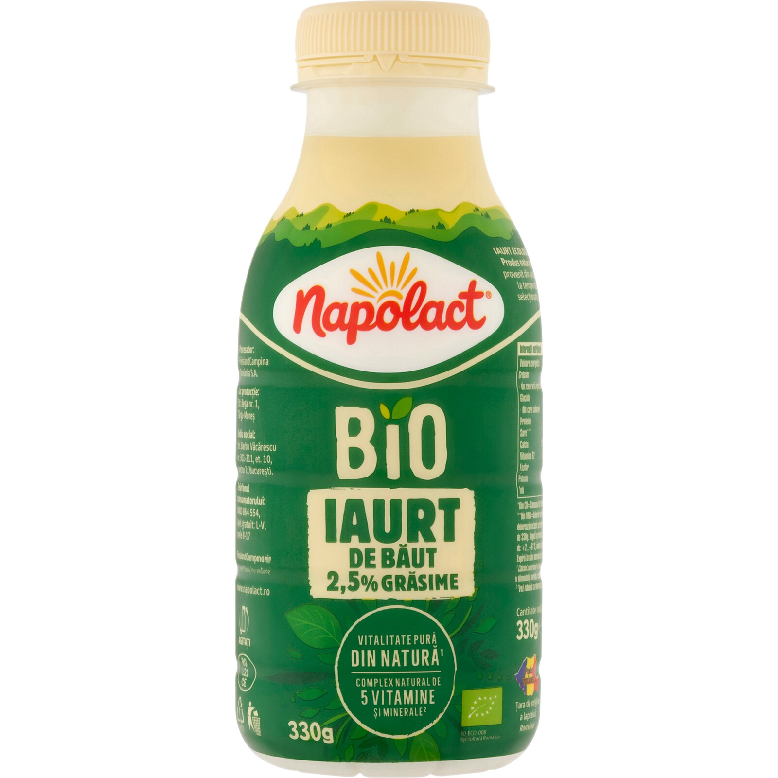 Napolact Bio | Iaurt de baut 2.5% grasime 330g | Mega-image