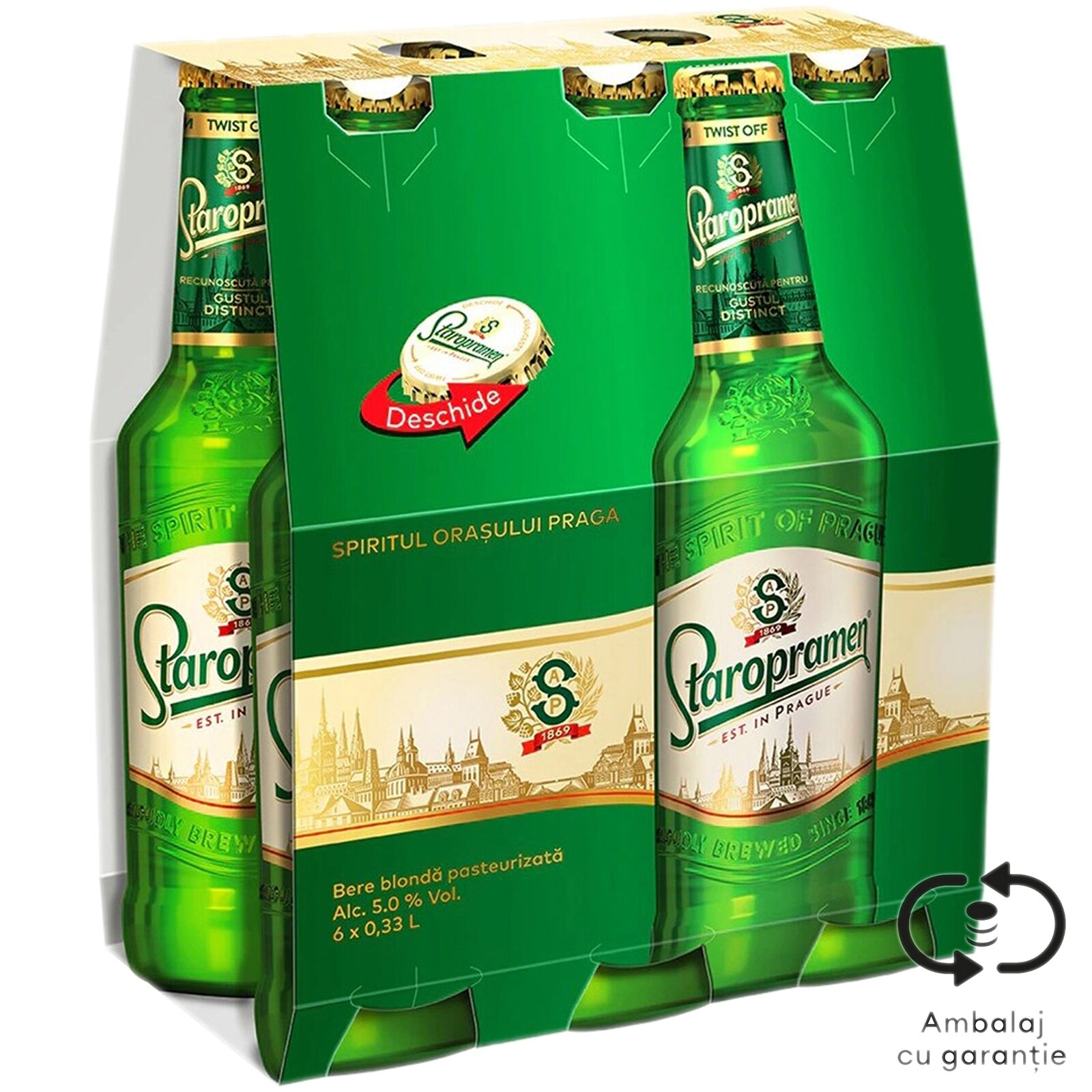 Staropramen | Bere blonda 6x0.33L | Mega-image